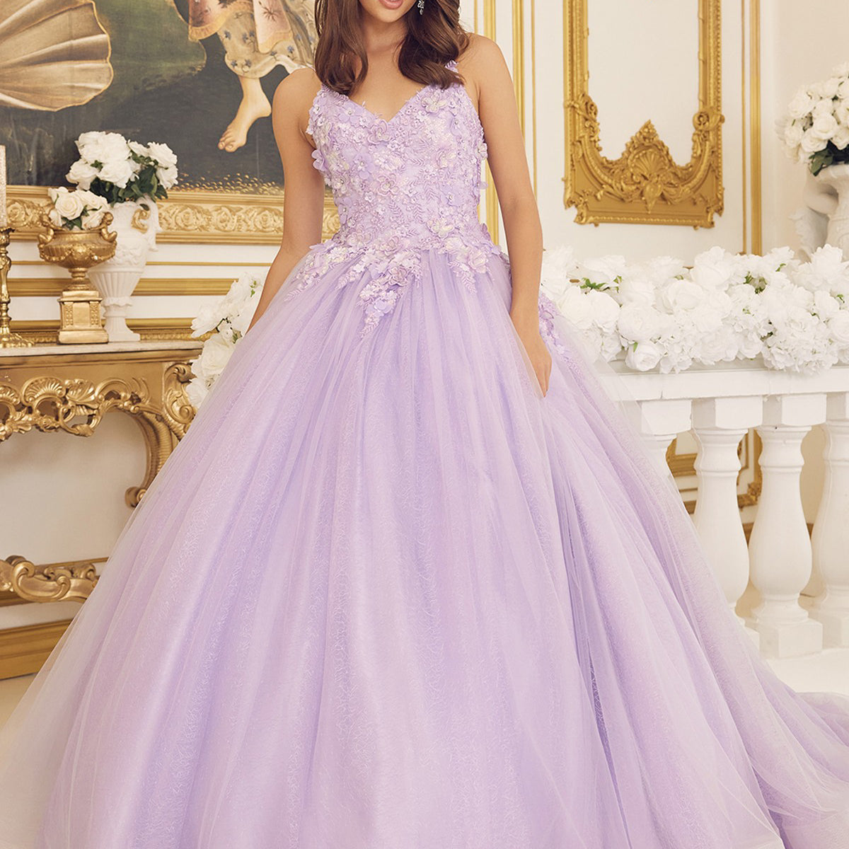 Purple Open Back Ball Gown for Quinceanera and Evening Events – SMCDress